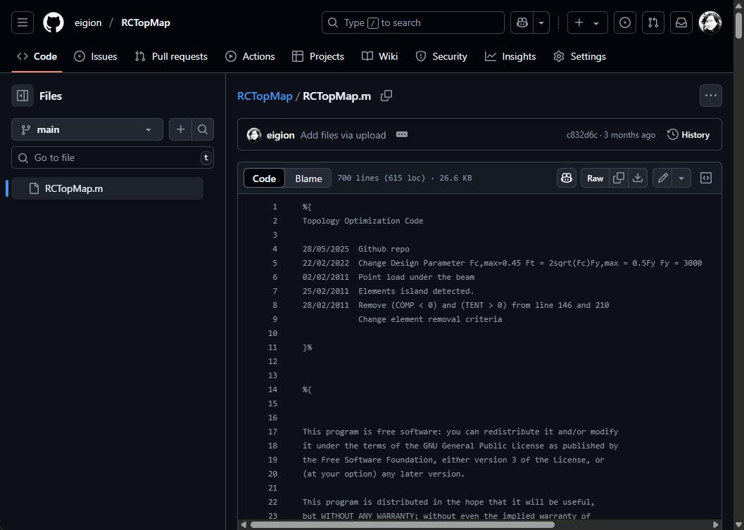 Topology Optimization of Reinforced Concrete Structure MATLAB code on GitHub – Structural Studio